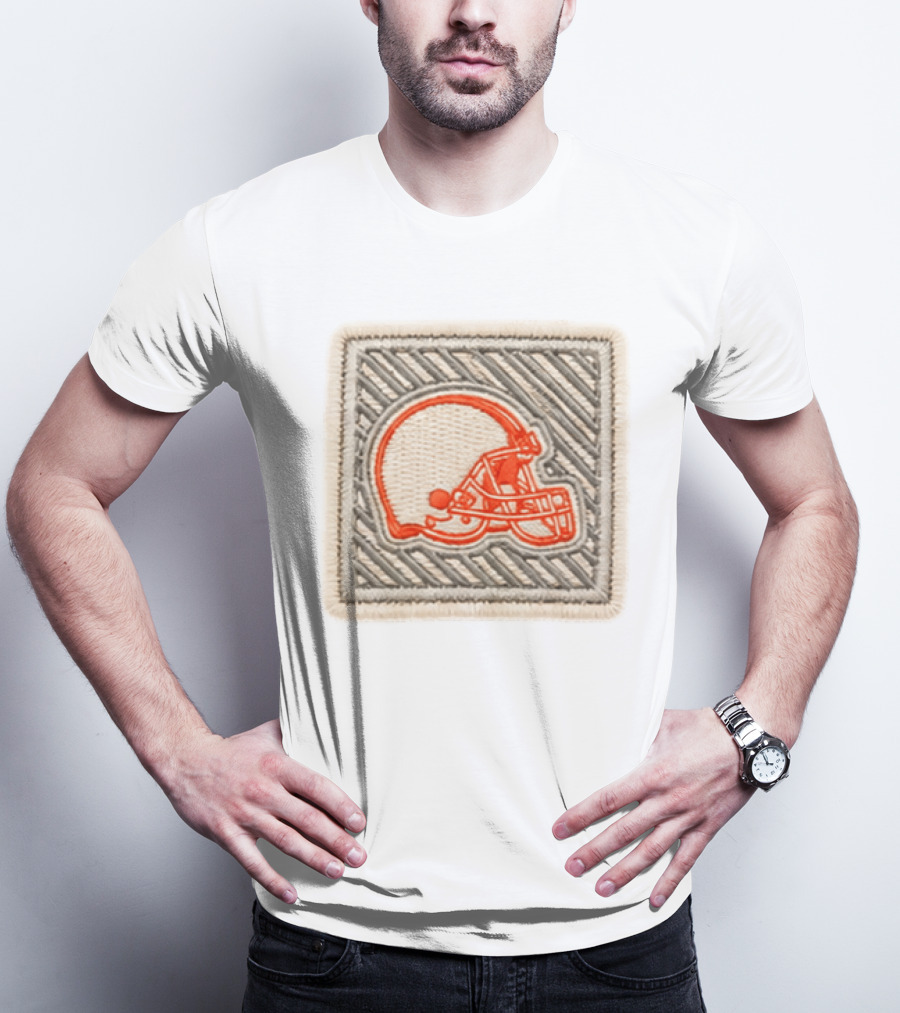 Browns 2026 Training Camp Helmet Patch Retro Style Embroidery T-Shirt
