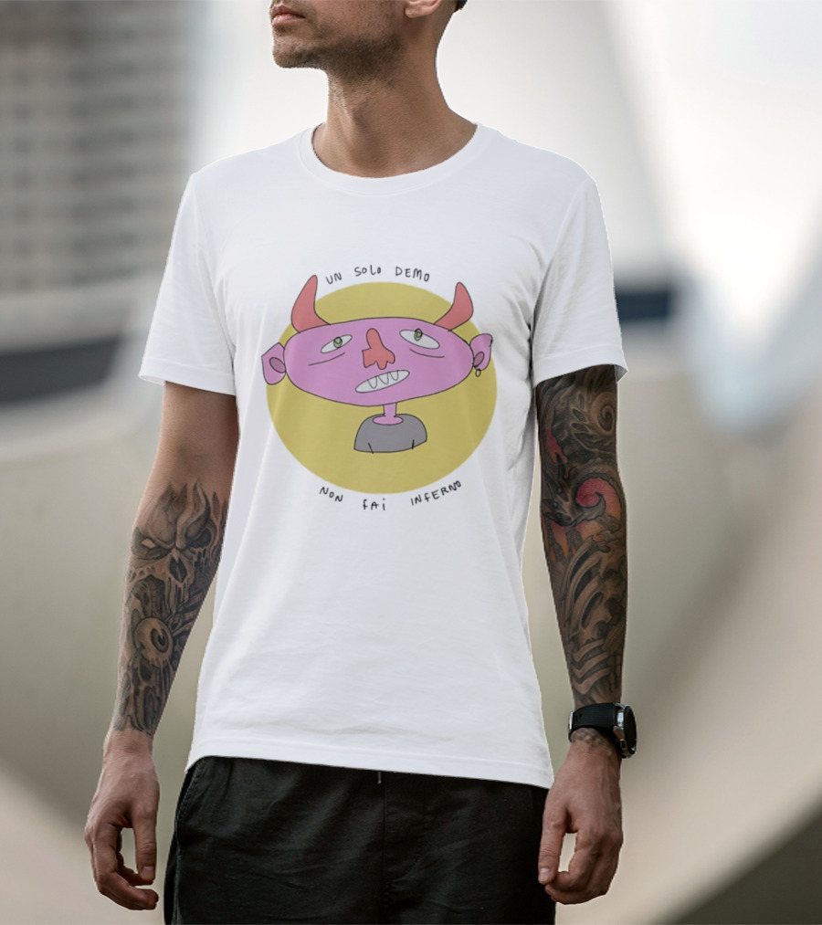 Un Solo Demo Non Fai Inferno Cartoon Character With Horns T-Shirt
