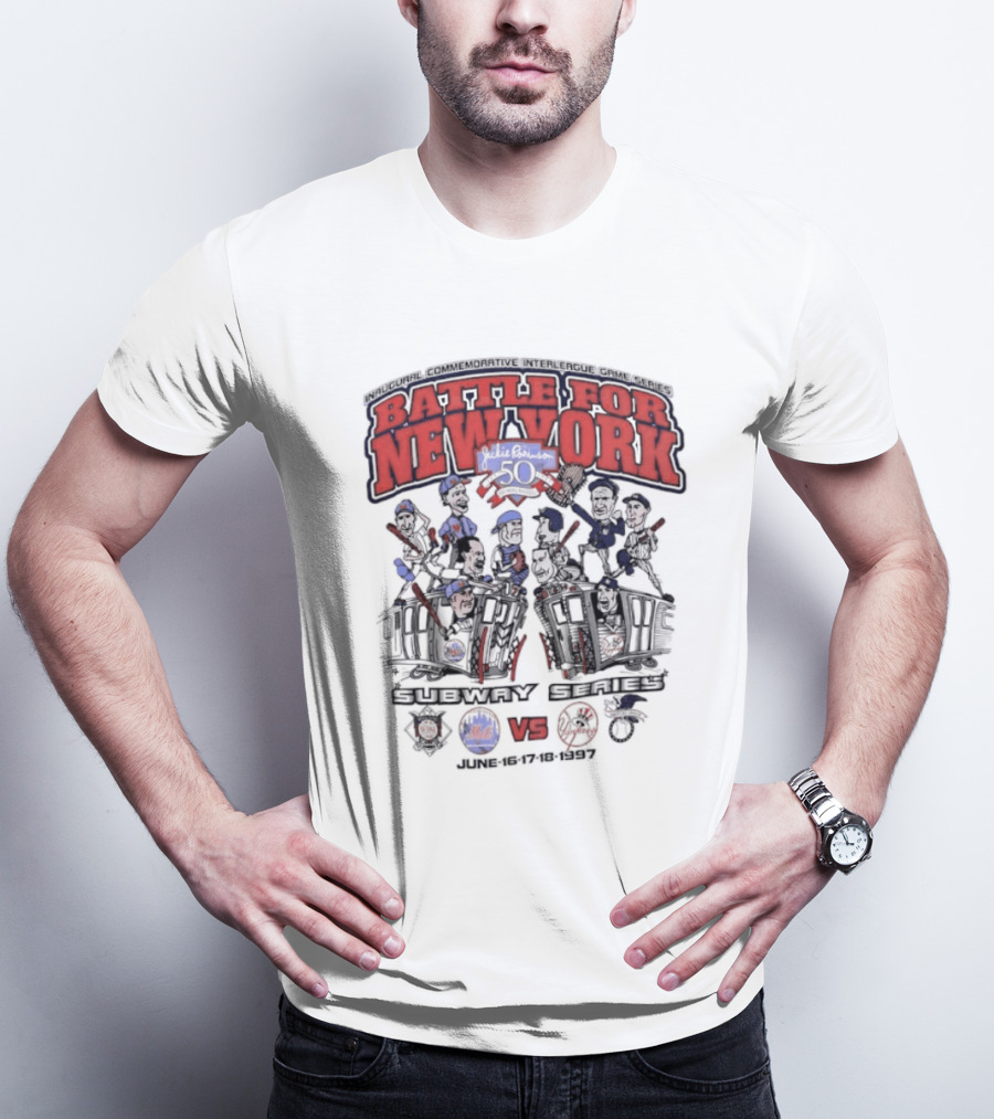 Battle For New York Yankees Mets Inaugural Commemorative Interleague Game Series T-Shirt