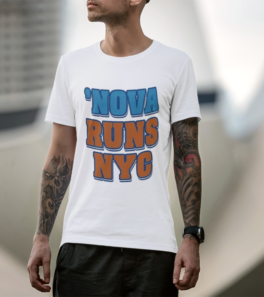 Nova Runs NYC Villanova Basketball Knicks Navy T-Shirt