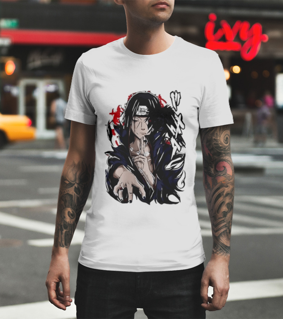 Itachi Uchiha Akatsuki Mangekyo Sharingan Raven Naruto Shippuden Anime T-Shirt