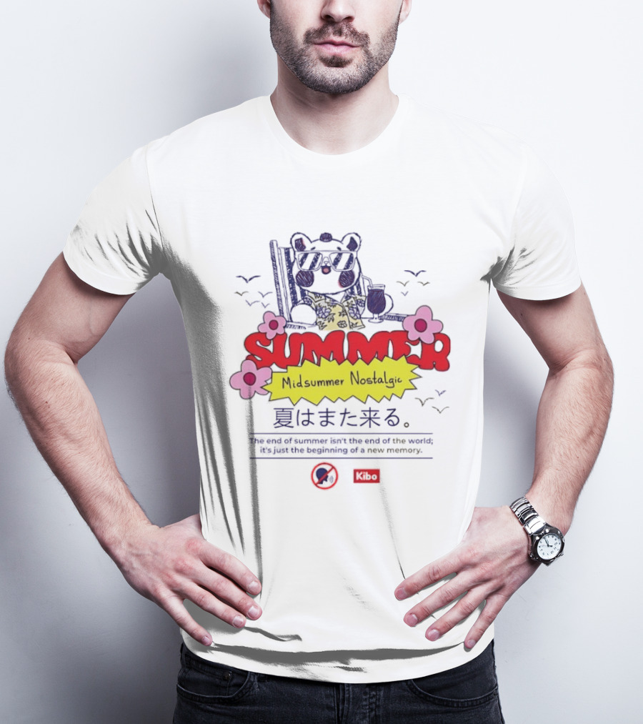 Kibo Chill Bear Midsummer Summer Nostalgic 2026 Vacation T-Shirt