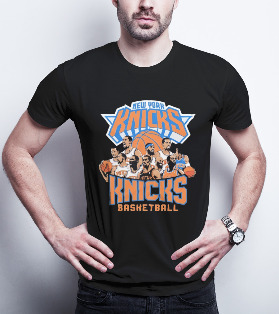 New York Knicks Basketball Team Legends Players Collage T-Shirt