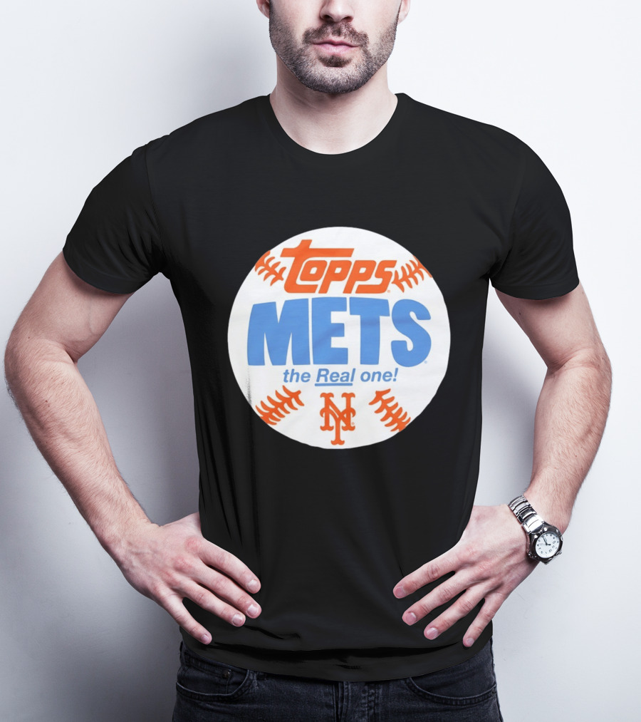 New York Mets Topps The Real One Baseball Shape T-Shirt
