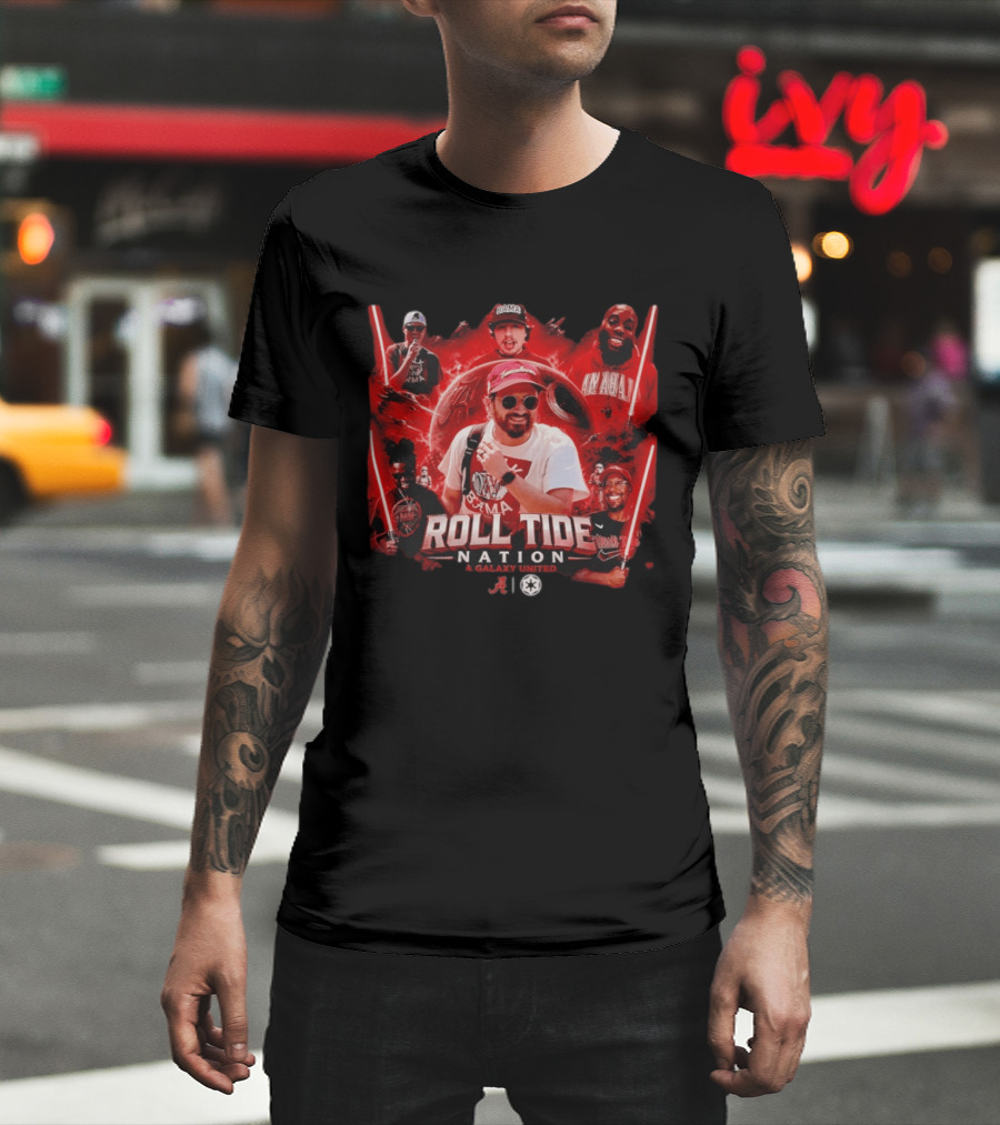 Roll Tide Nation Galaxy United Alabama Crimson Tide Bama Fandom T-Shirt