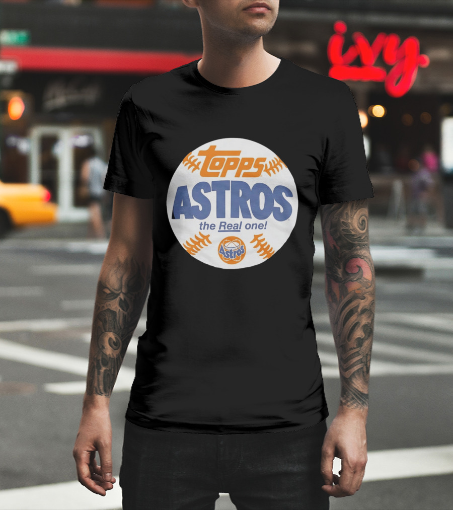 Topps Astros The Real One Baseball Shape T-Shirt