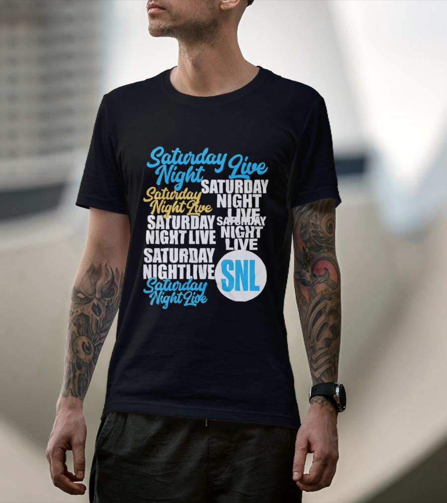 Saturday Night Live SNL Repeat Text Collage T-Shirt
