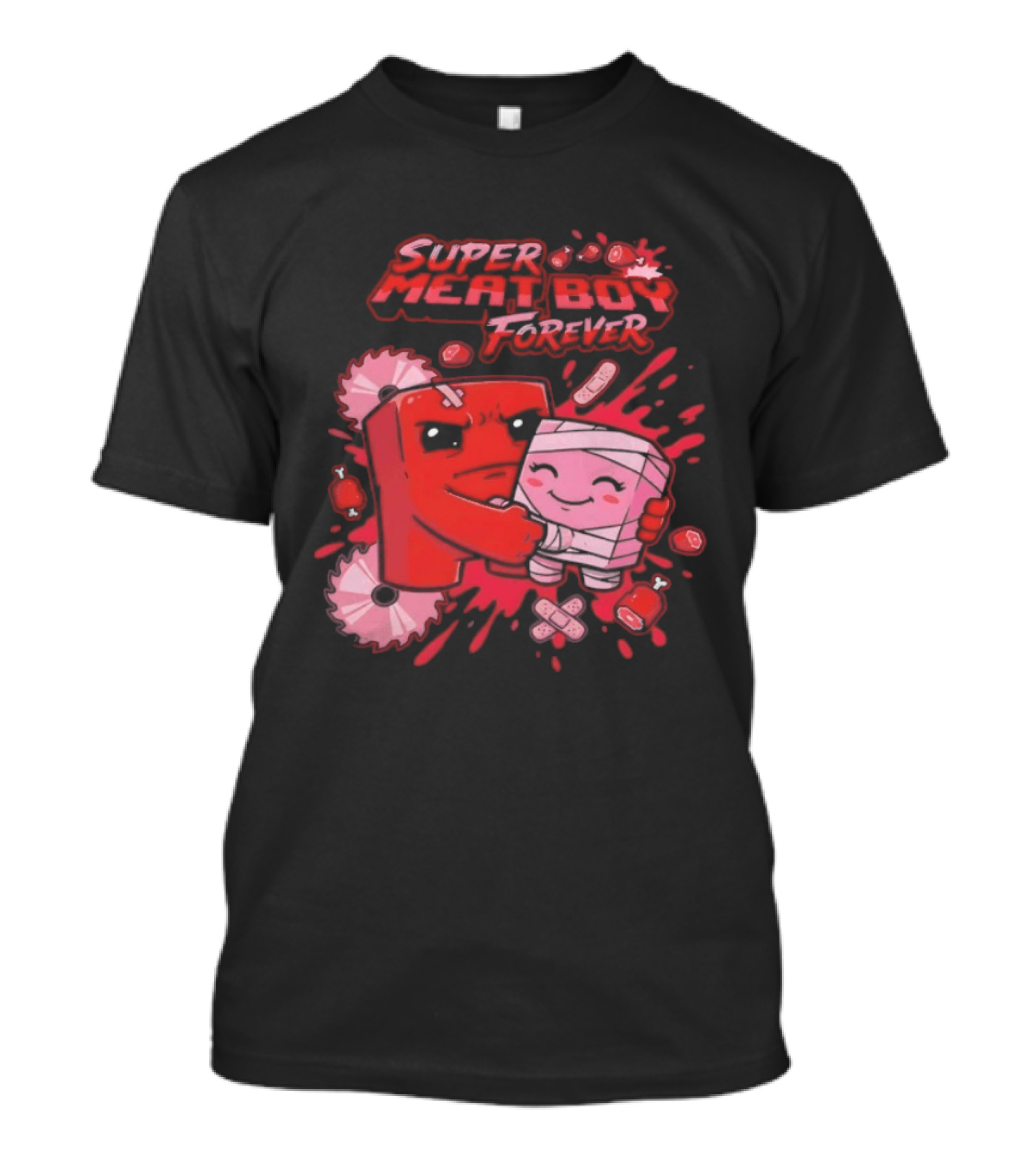 Super Meat Boy Forever Retro Character Hugging T-Shirt