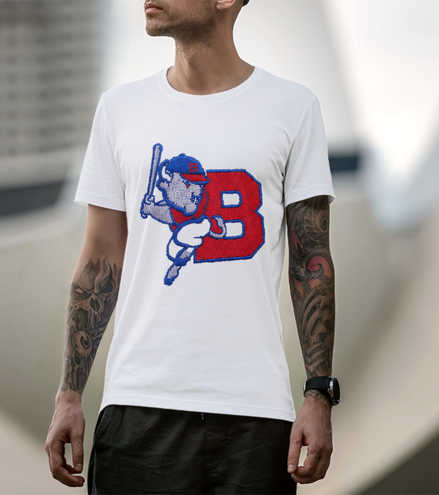 2026 Buffalo Bisons Big League Chew B Logo Baseball Bat Hitting Buffalo Embroidery Hat T-Shirt
