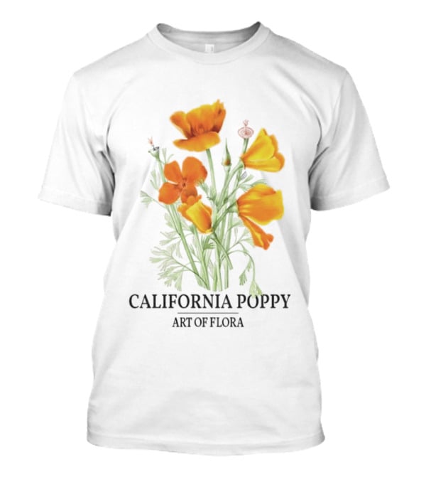 California Poppy Art Of Flora Botanical Nature T-Shirt
