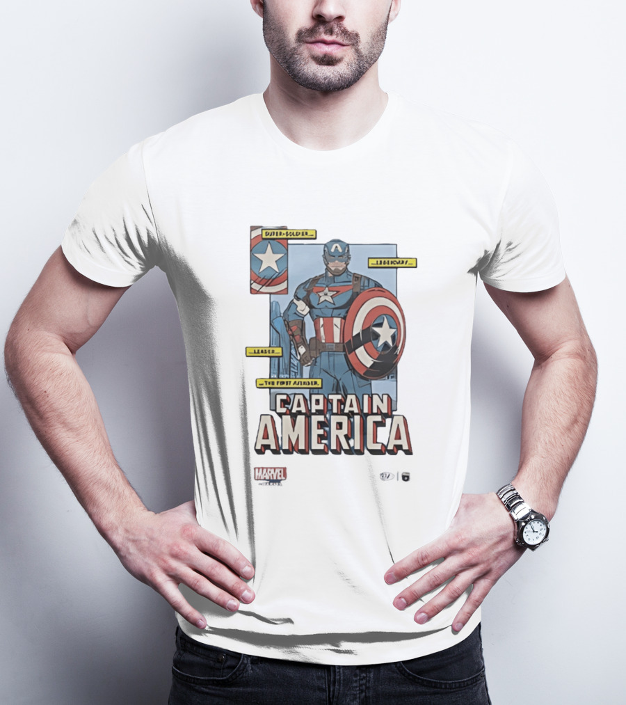 Captain America Marvel Comics Bold Soldier Shield Hero T-Shirt