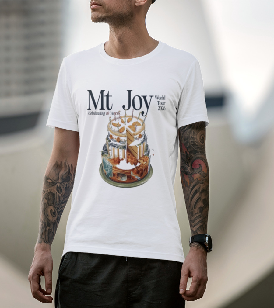 Mt. Joy Celebrating 10 Years World Tour 2026 Cake T-Shirt