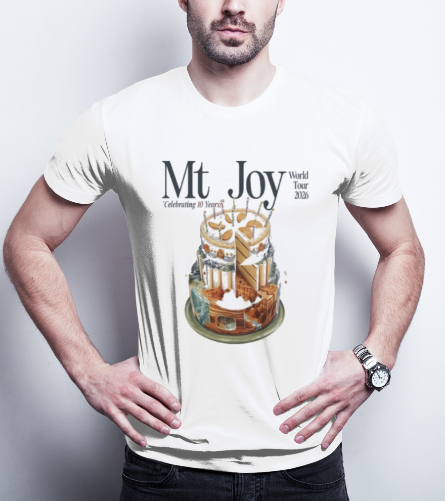 Mt. Joy Celebrating 10 Years World Tour 2026 Cake T-Shirt