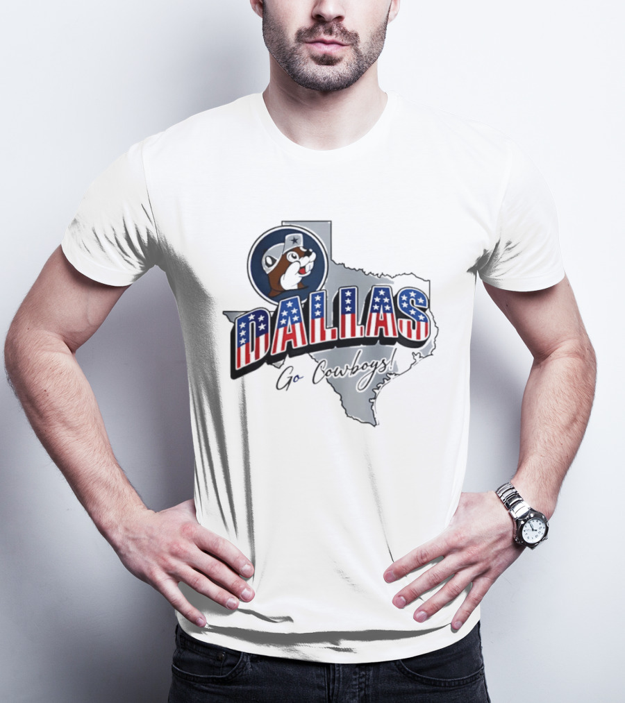 Dallas Cowboys Buc Ee's Patriotic Texas Map Go Cowboys T-Shirt