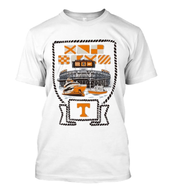 Neyland Stadium Sailgating Tennessee Volunteers Boats Nautical Flags T-Shirt