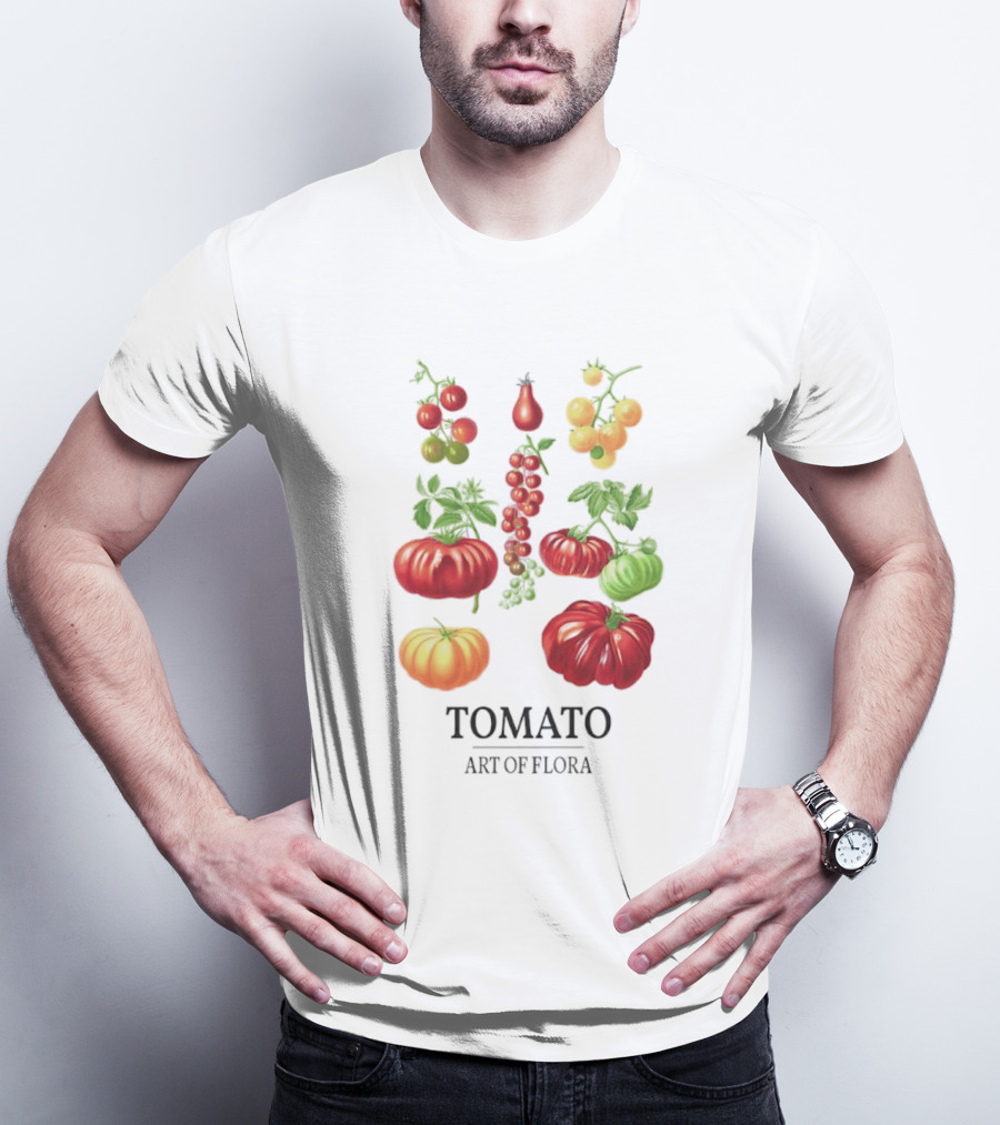 Tomato Art Of Flora Vegetables And Leaves Botanical Collection T-Shirt