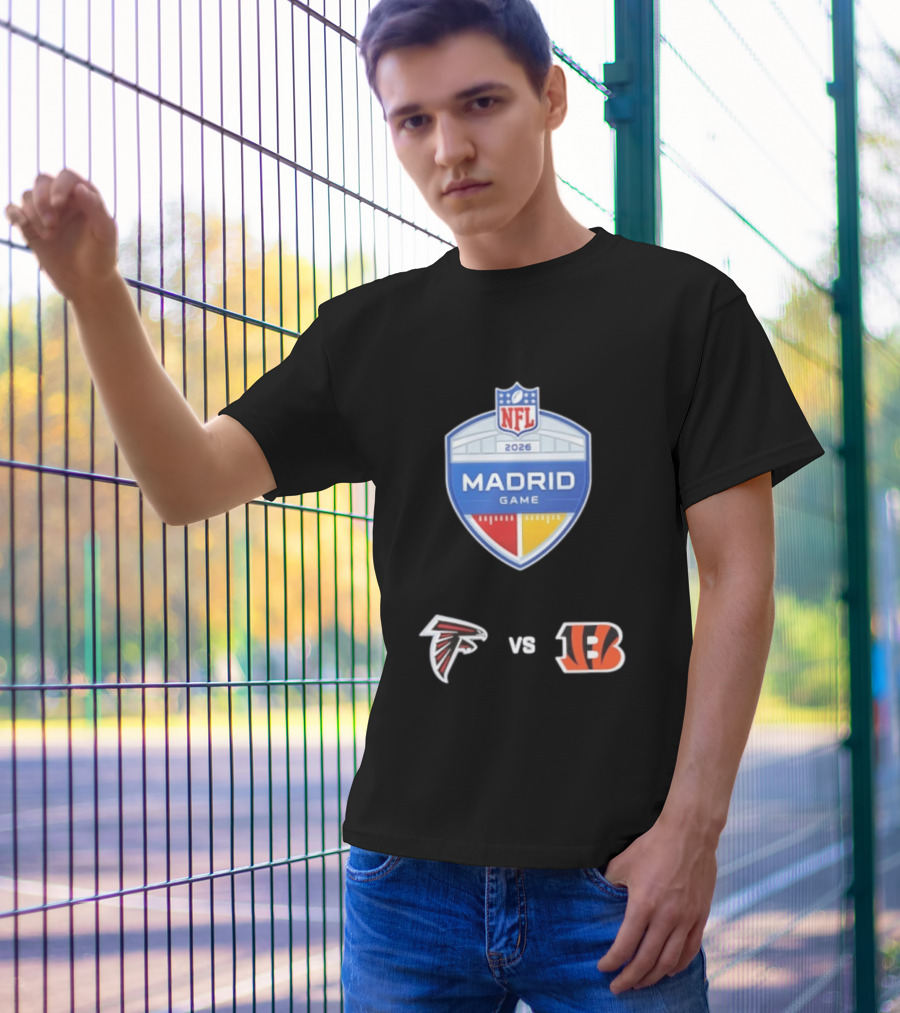 Atlanta Falcons Vs Cincinnati Bengals NFL 2026 Madrid Game Matchup T-Shirt