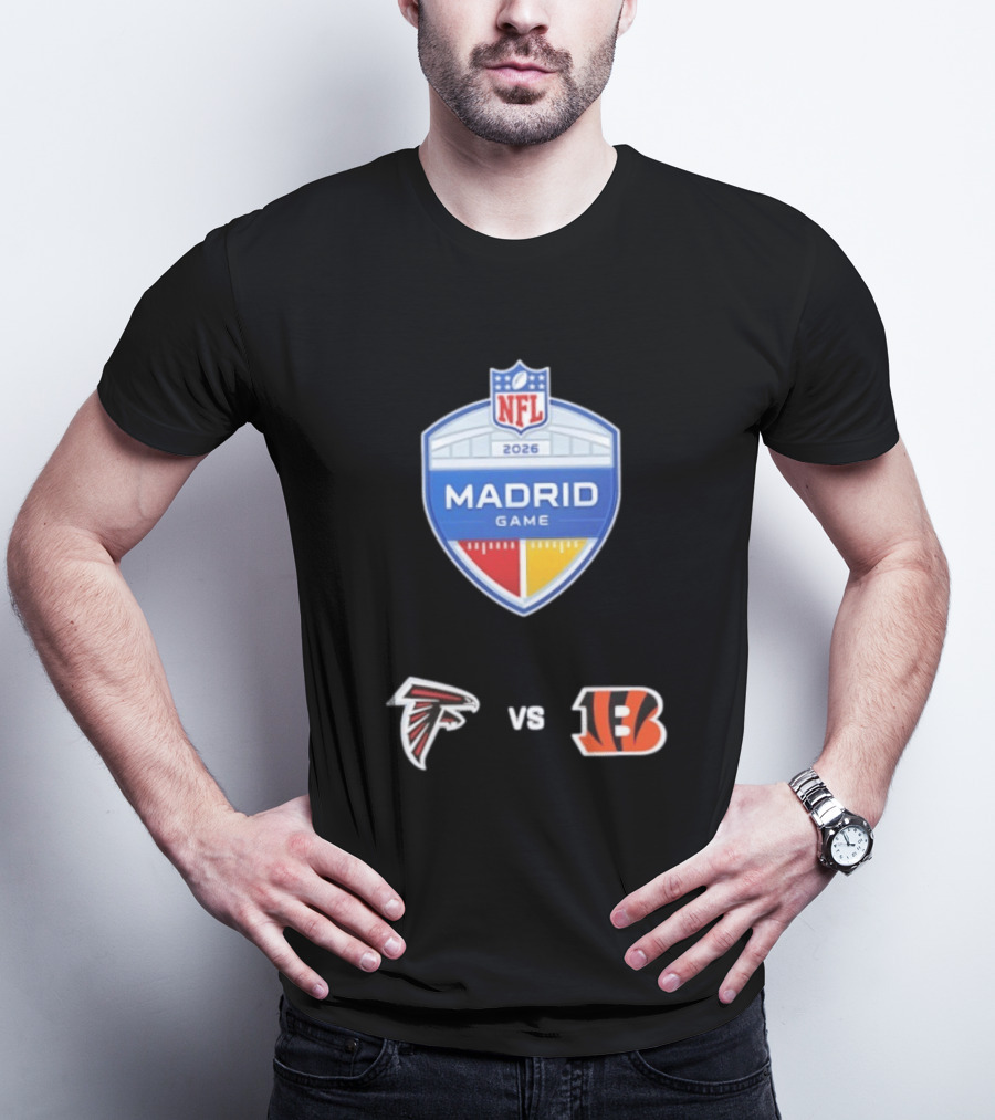 Atlanta Falcons Vs Cincinnati Bengals NFL 2026 Madrid Game Matchup T-Shirt