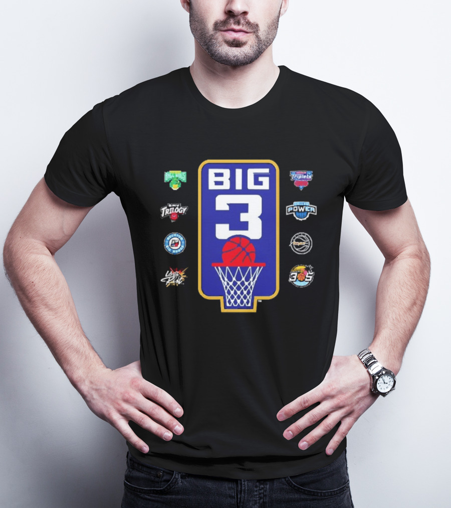 BIG3 Trilogy Killer 3s 3 Headed Monsters Ball Hogs Triplets 3s Company Power Aliens Ghost Ballers T-Shirt