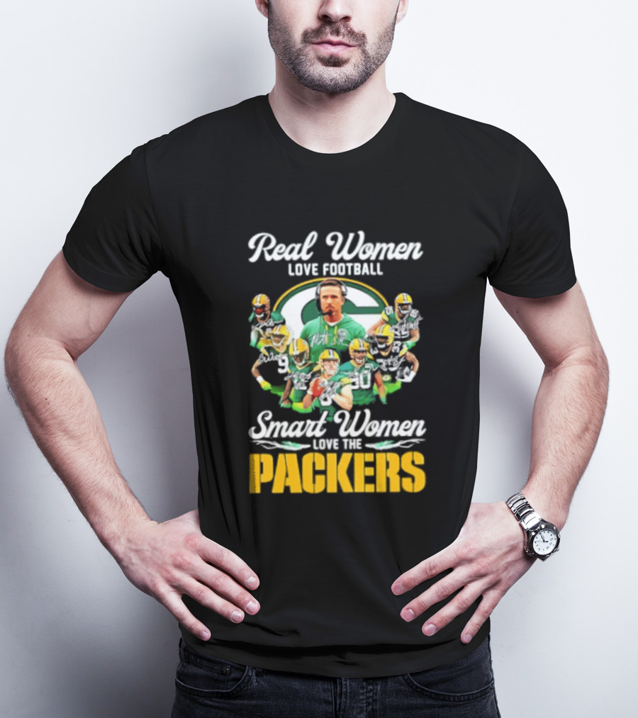Real Women Love Football Smart Women Love The Packers T-Shirt