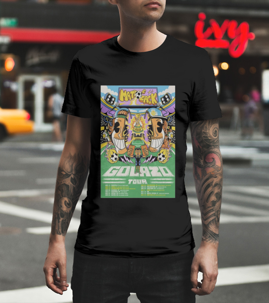 Matt And Zack Golazo Tour 26 June July Soccer Event Featuring Iconic World Cup Trophy And Speaker T-Shirt