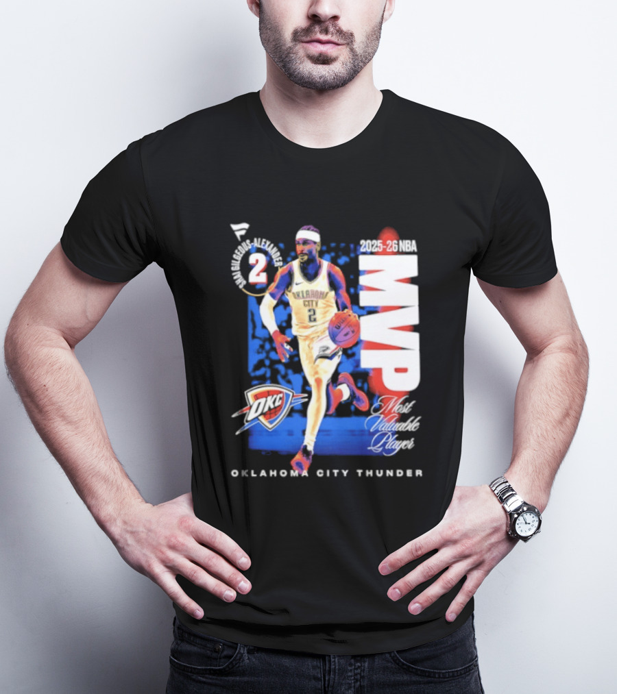 Oklahoma City Thunder Shai Gilgeous Alexander 2025 26 NBA MVP 2 Basketball Legend T-Shirt