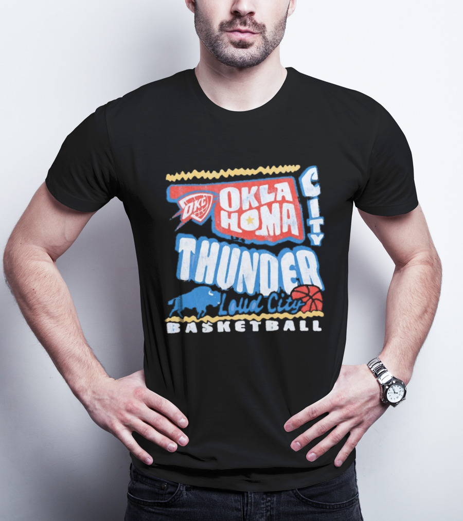 Oklahoma City Thunder Loud City Basketball OKC Team Spirit T-Shirt