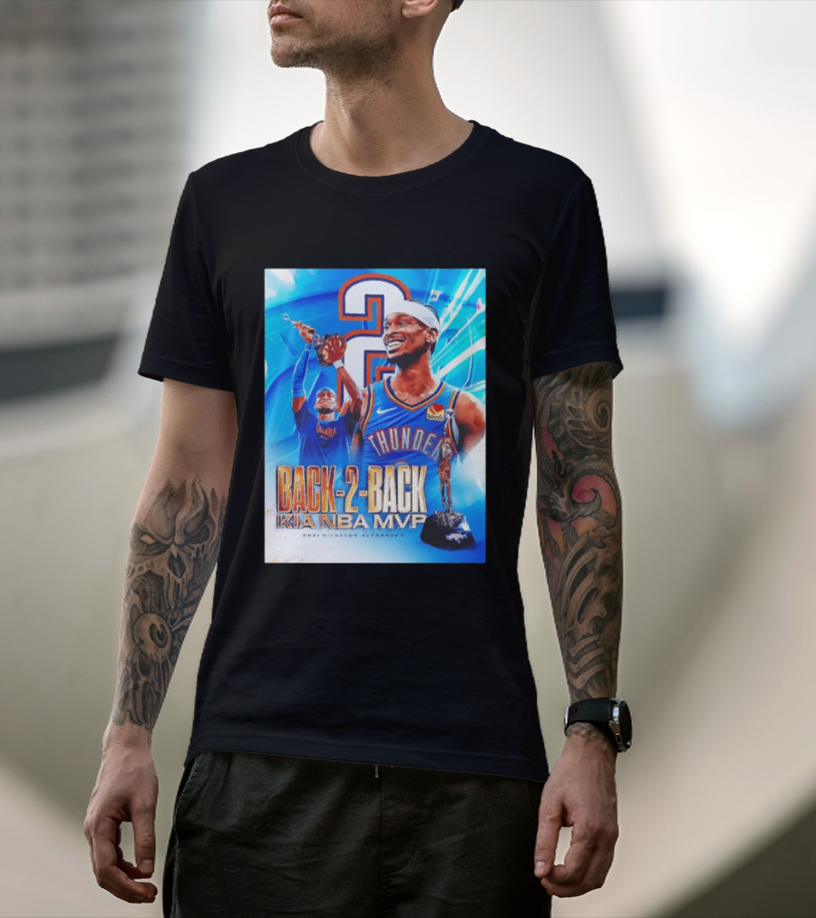 Shai Gilgeous Alexander OKC Thunder Back 2 Back Kia NBA MVP T-Shirt