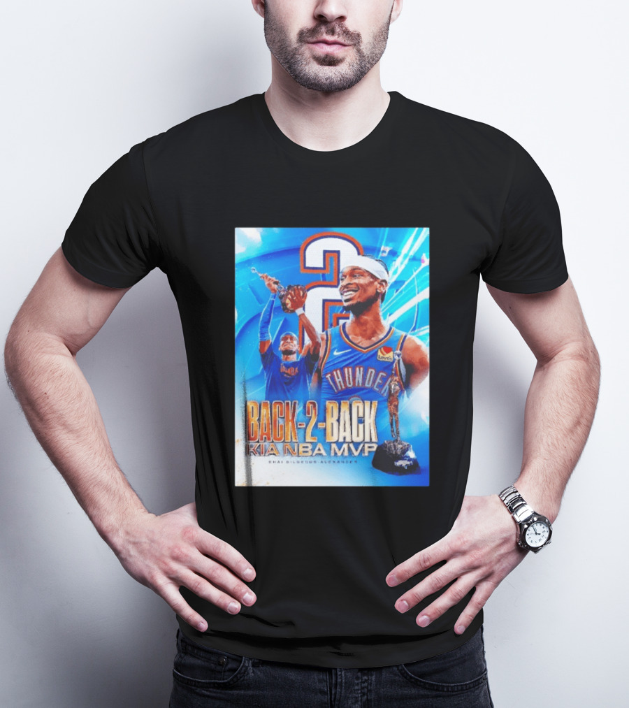 Shai Gilgeous Alexander OKC Thunder Back 2 Back Kia NBA MVP T-Shirt