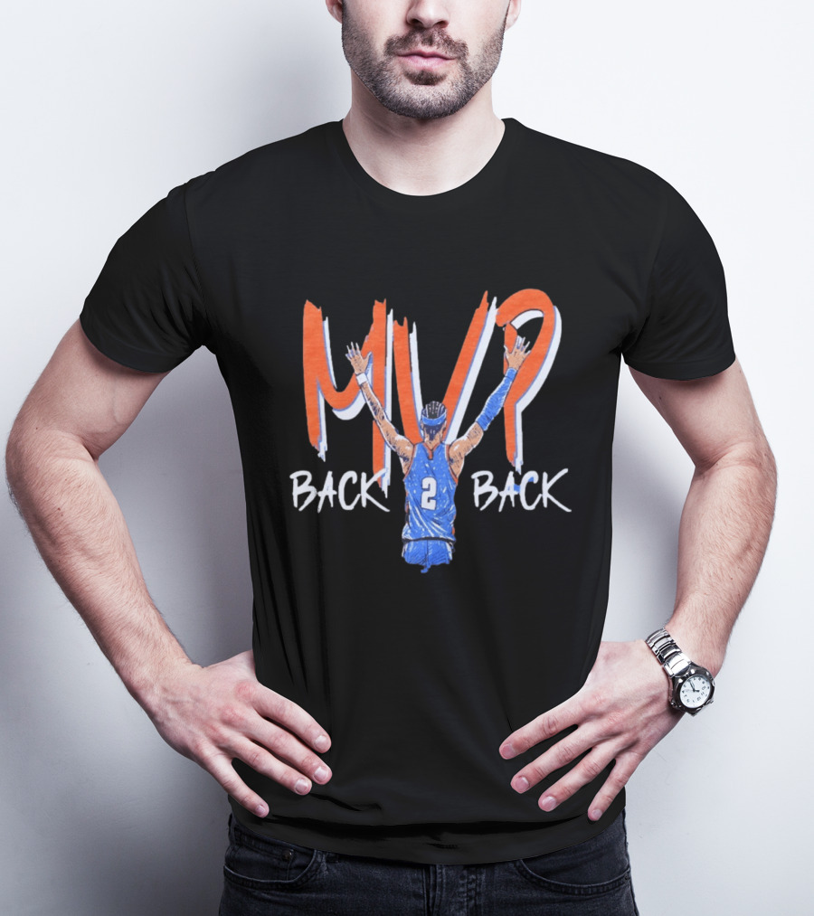 Shai Gilgeous Alexander MVP Back 2 Back OKC Thunder Basketball T-Shirt
