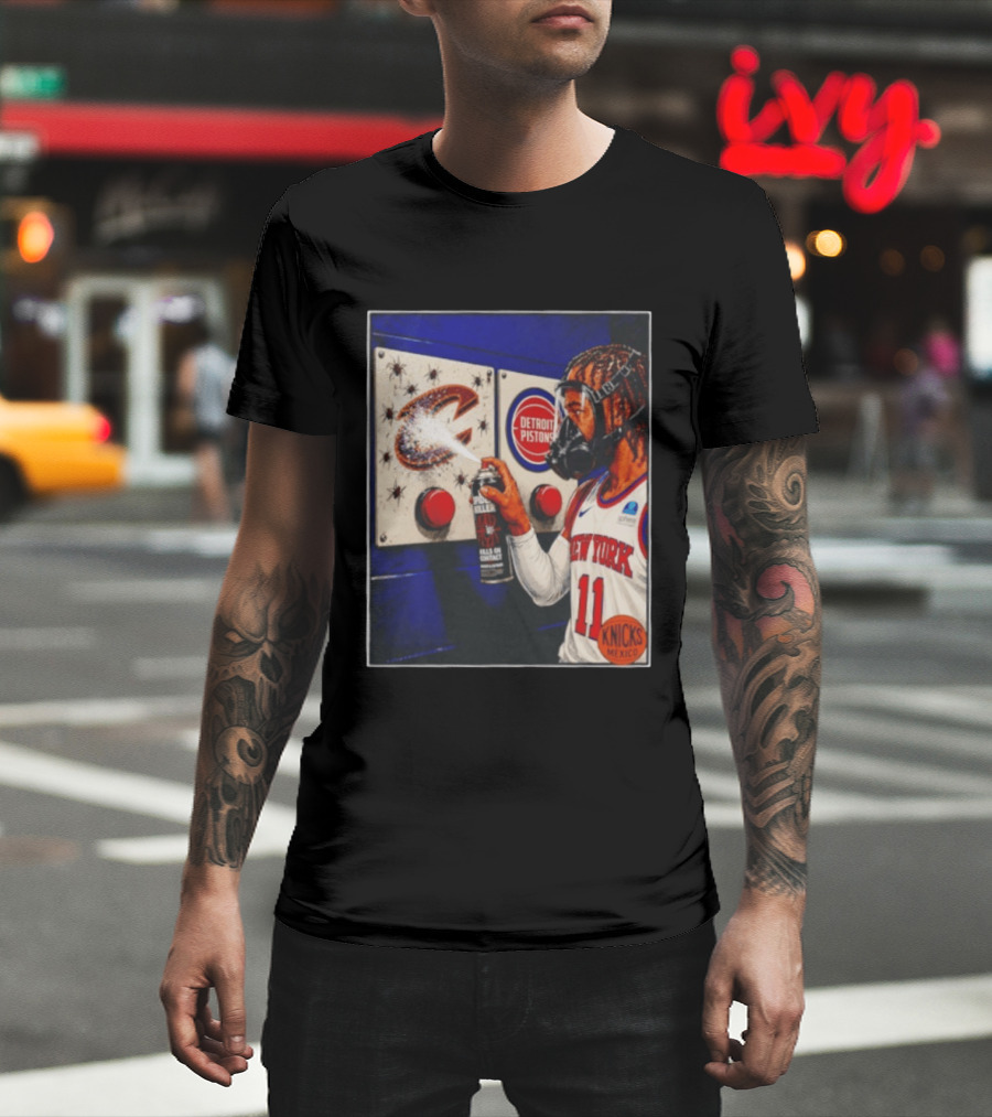 Spider Killer Jalen Brunson 11 New York Knicks Cavaliers Pistons Spray Knicks Mexico T-Shirt