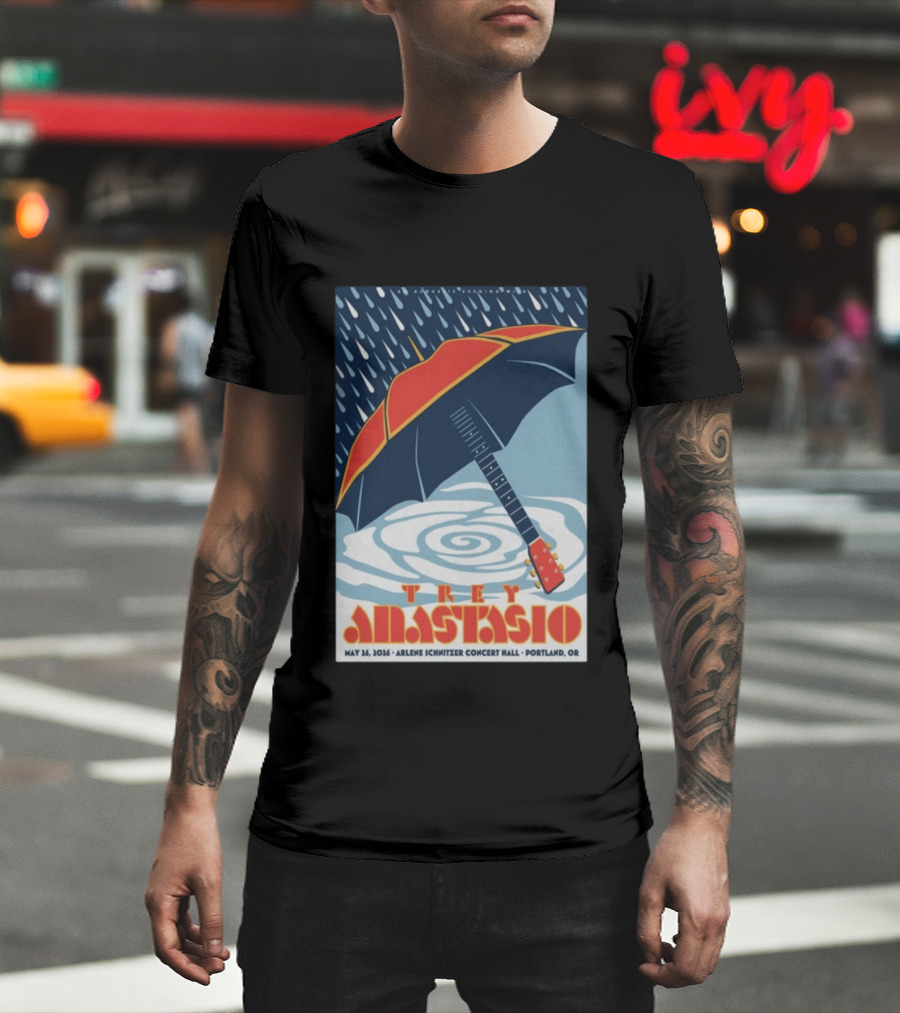 Trey Anastasio Arlene Schnitzer Concert Hall Portland OR May 26 2026 Umbrella Guitar T-Shirt