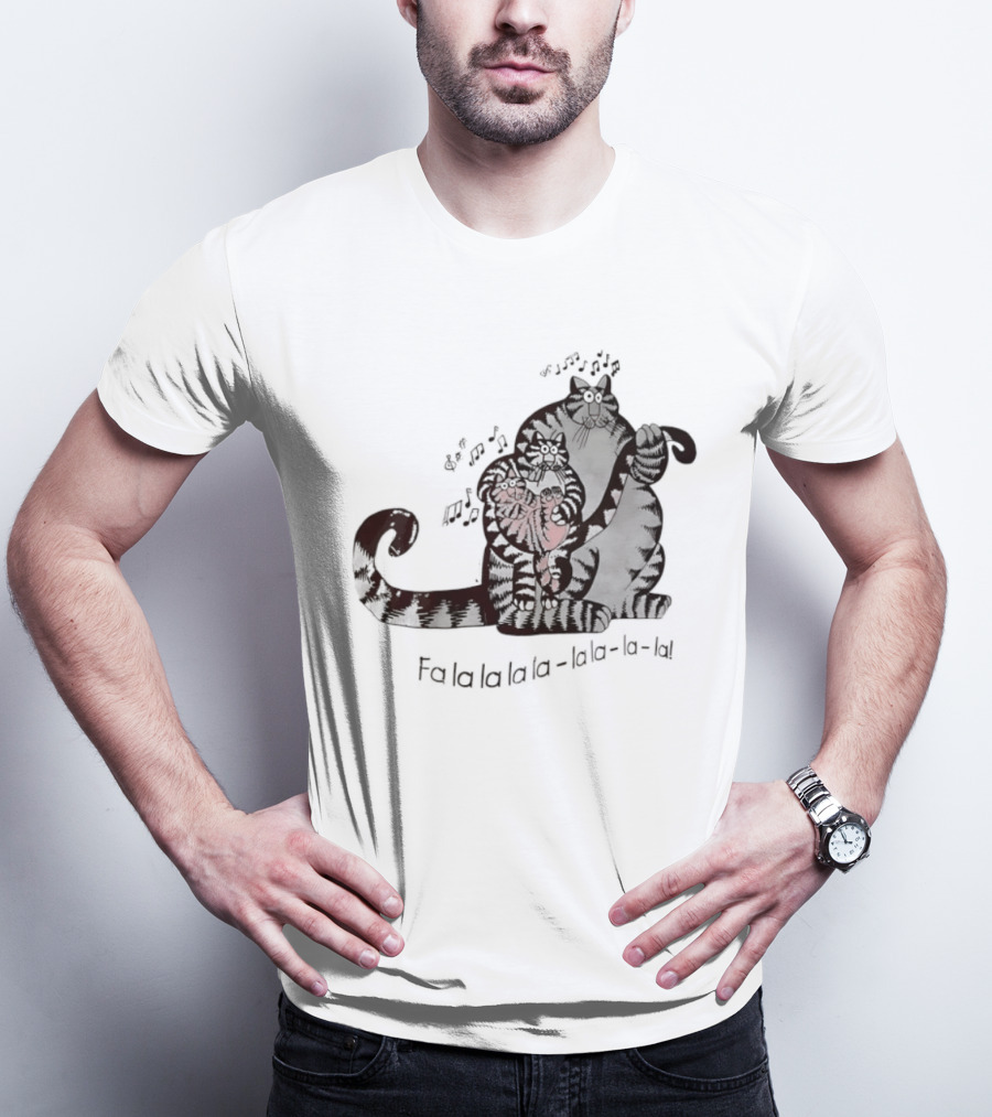 B. Kliban Cat Fa La La La La La La Singing Holiday Cat T-Shirt