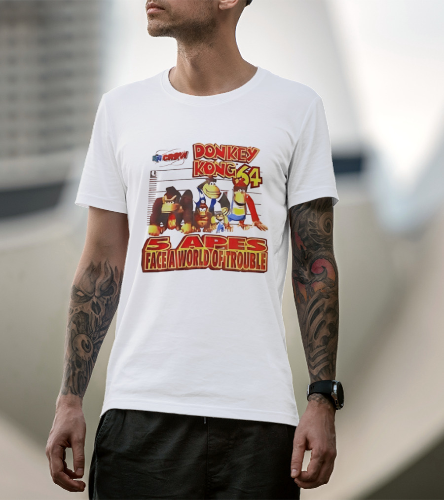 Donkey Kong 64 Five Apes Face A World Of Trouble T-Shirt