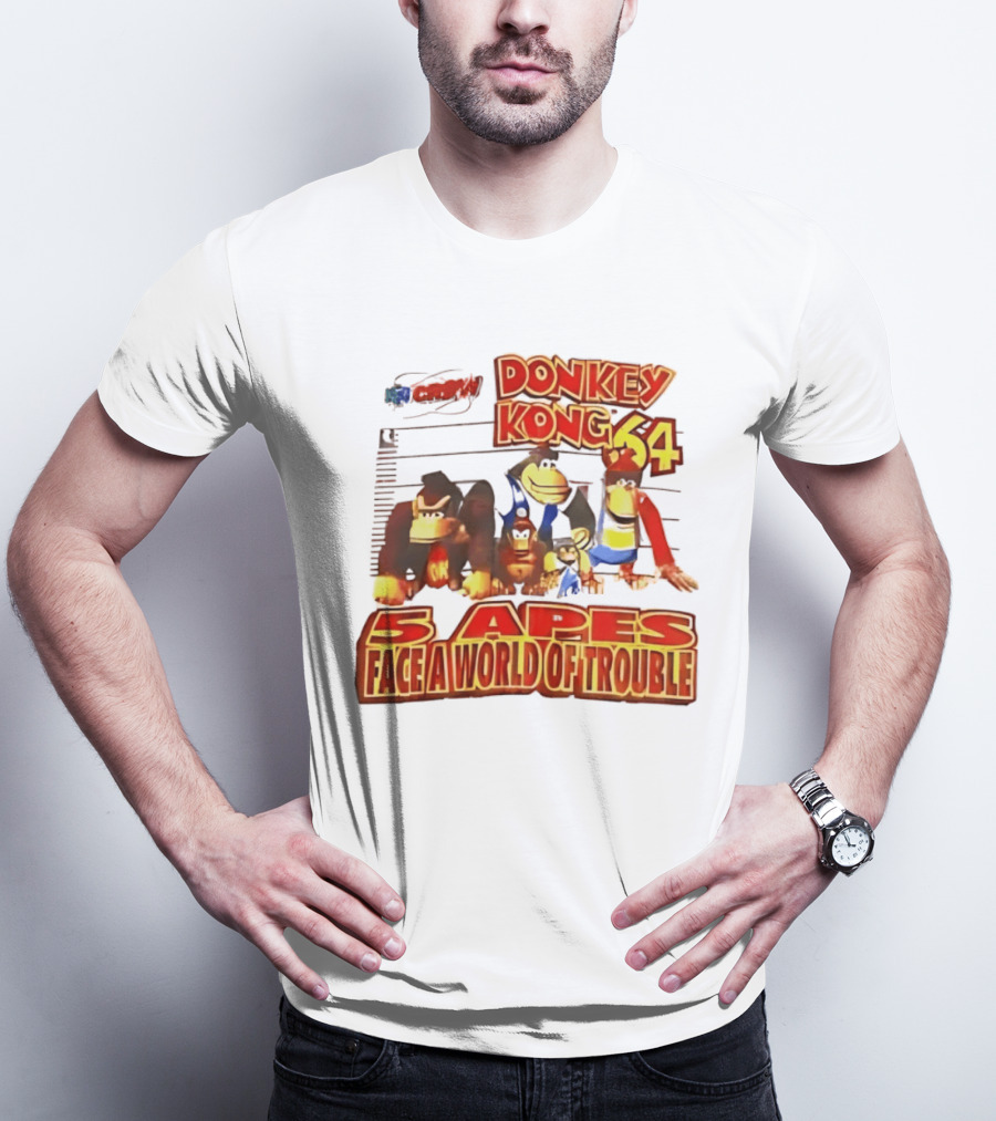 Donkey Kong 64 Five Apes Face A World Of Trouble T-Shirt
