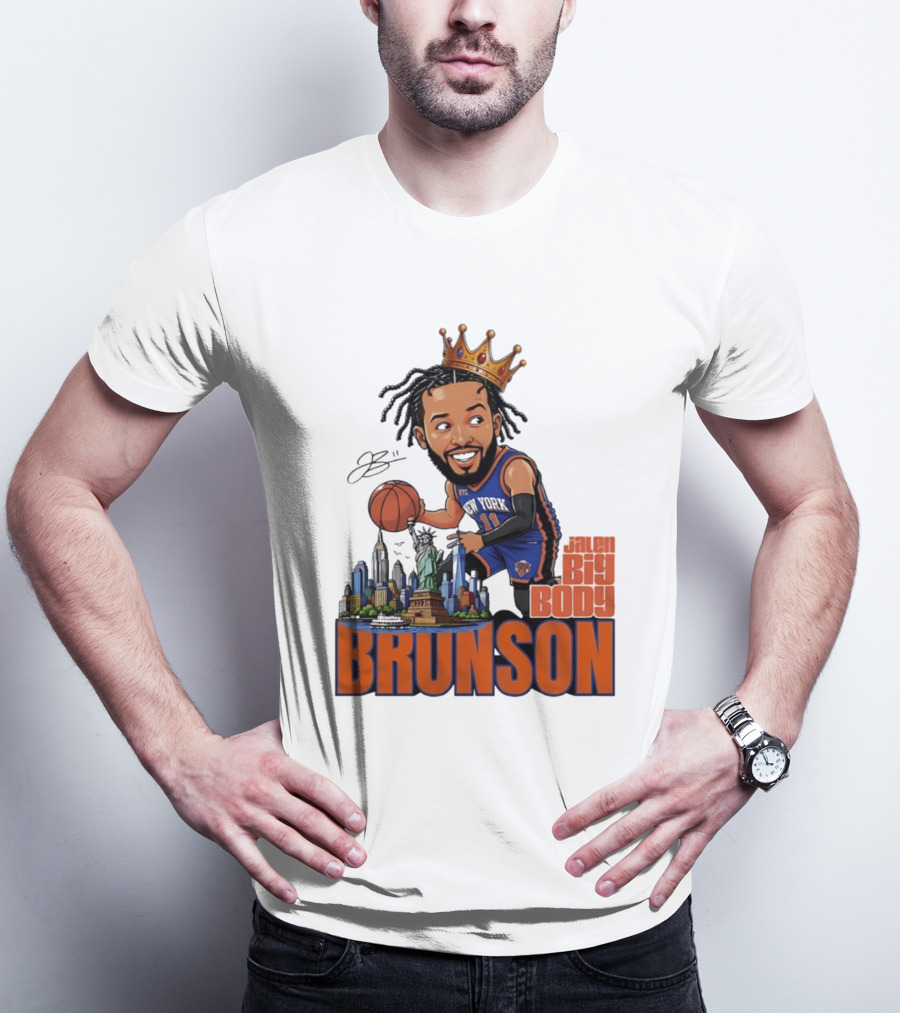Jalen Brunson New York Knicks Big Body Crown Basketball Skyline Statue Of Liberty T-Shirt