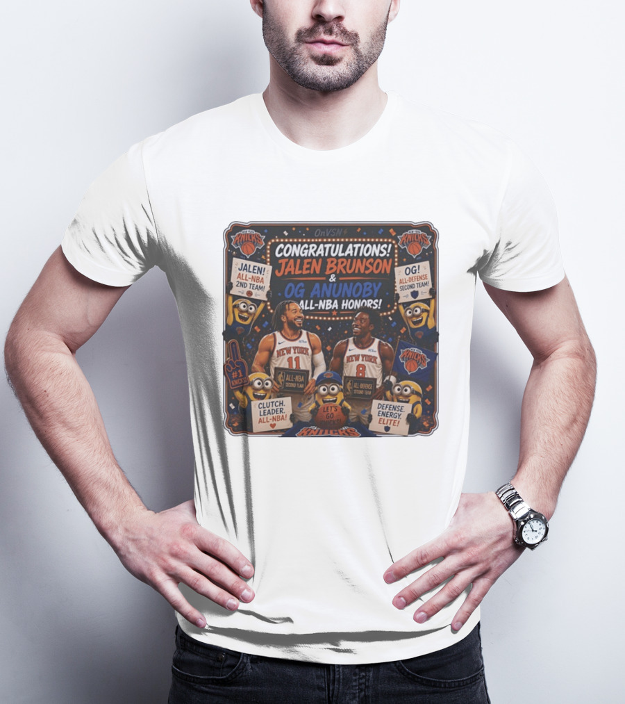 Congratulations Jalen Brunson OG Anunoby New York Knicks AllNBA Honors Second Team T-Shirt