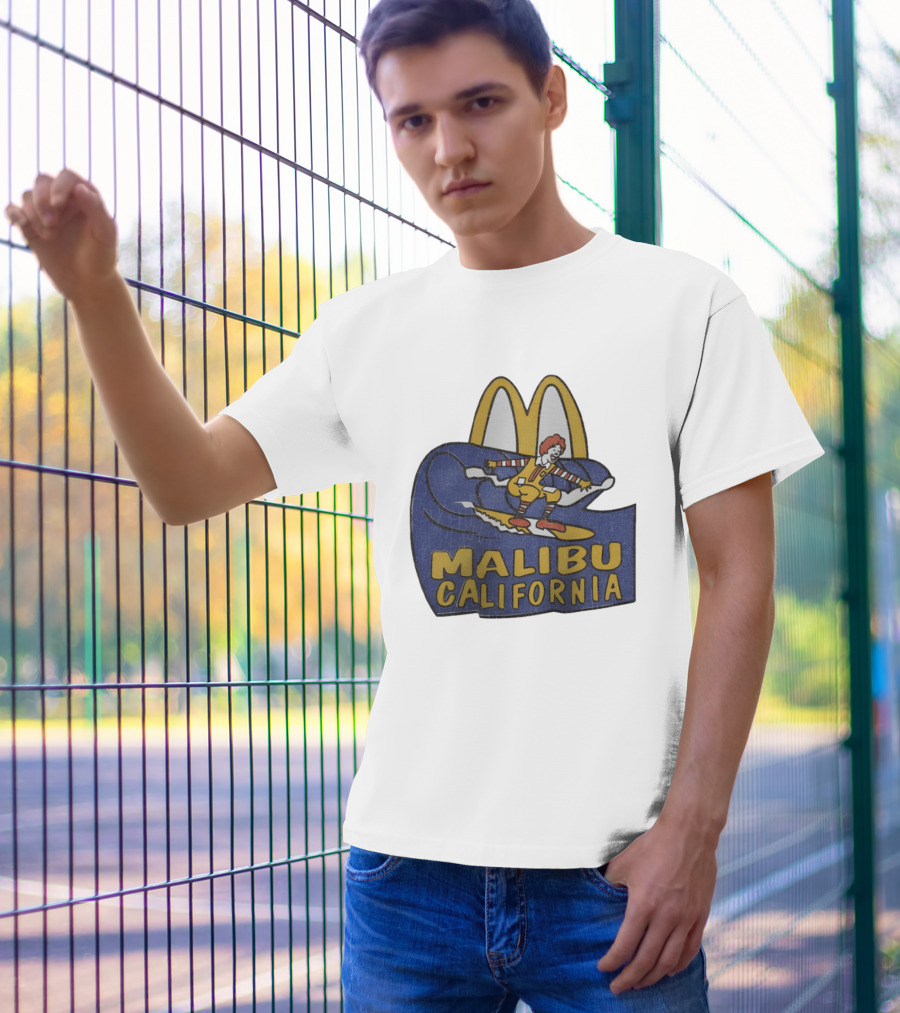 Malibu California Rare Ronald McDonald Surfing McDonald's Golden Arches T-Shirt