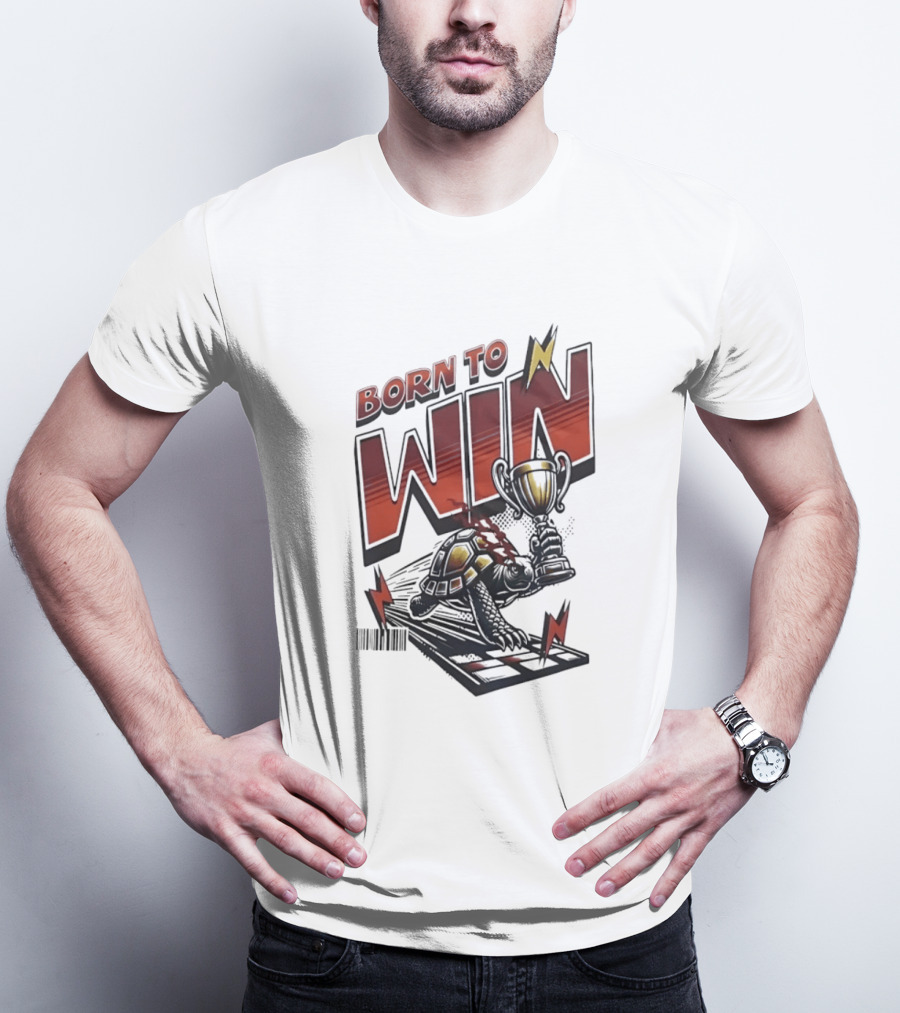 Born To Win Turtle With Trophy Racing T-Shirt