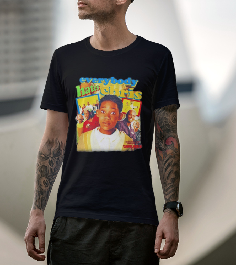Everybody Hates Chris Show Characters Collage Colorful T-Shirt