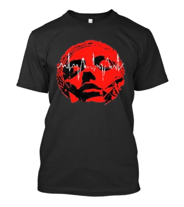 Converge Hum Of Hurt Red Face With White Waveform Lines T-Shirt
