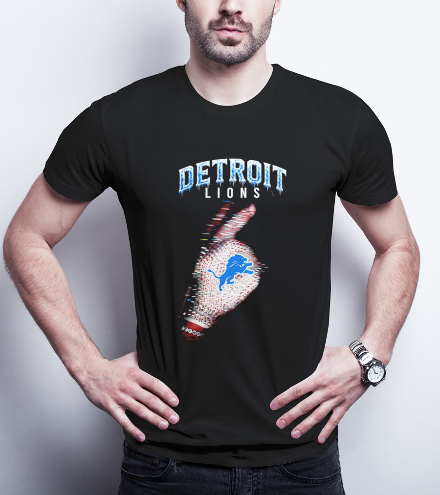 Detroit Lions Iceman 2026 Football Glove Fan T-Shirt