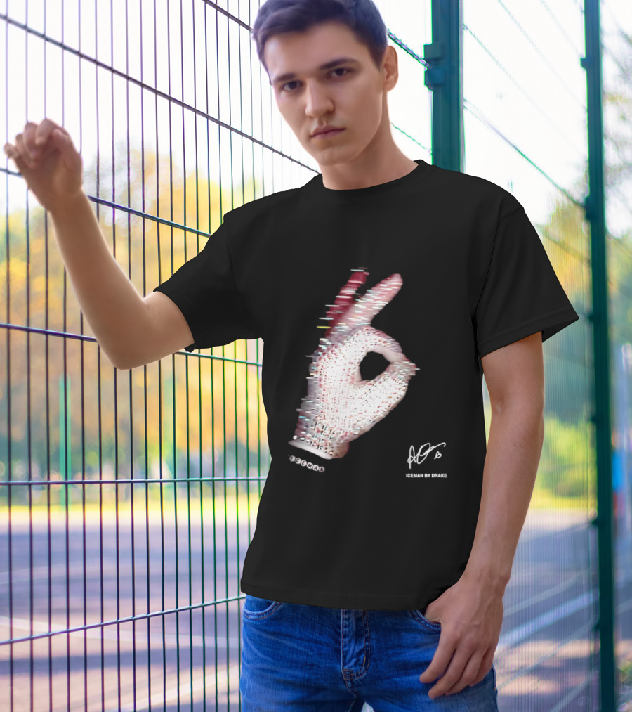 Iceman Hand Gesture By Drake Sign With Rhinestones T-Shirt