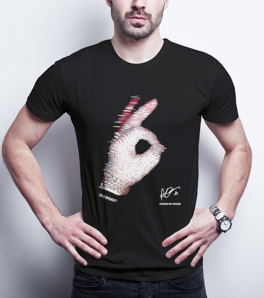 Iceman Hand Gesture By Drake Sign With Rhinestones T-Shirt