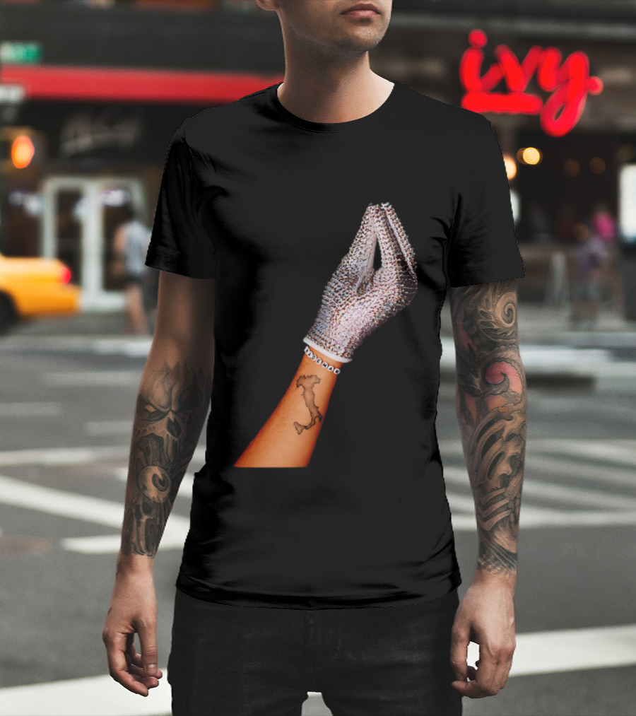 Mademan Italia Drake IceMan Glitter Glove Tattoo T-Shirt