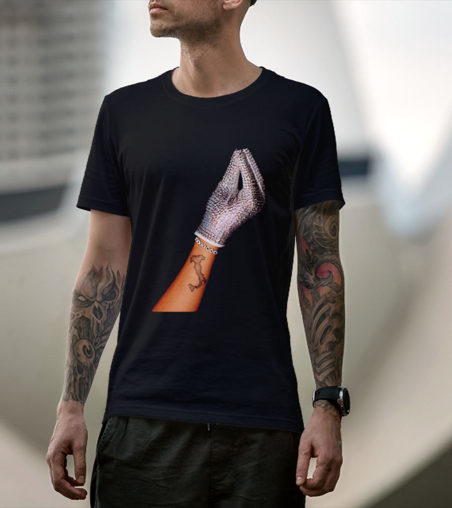 Mademan Italia Drake IceMan Glitter Glove Tattoo T-Shirt