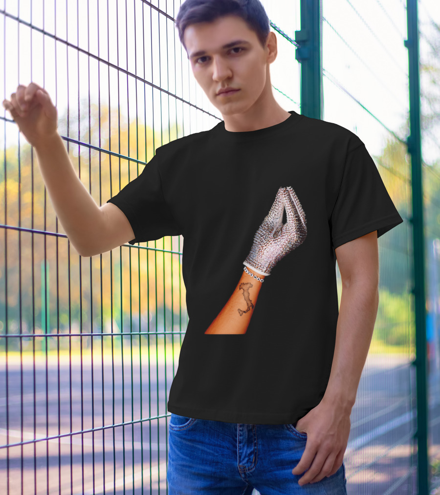 Mademan Italia Drake IceMan Glitter Glove Tattoo T-Shirt
