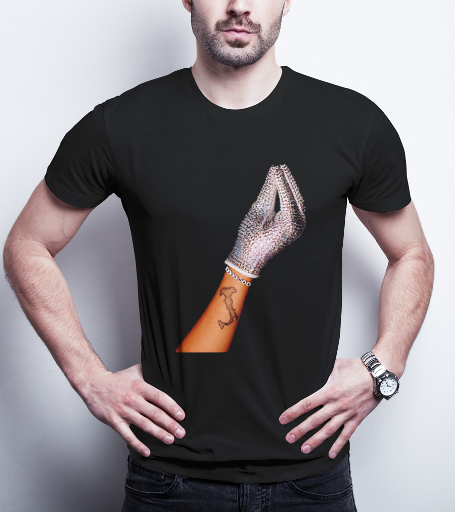 Mademan Italia Drake IceMan Glitter Glove Tattoo T-Shirt