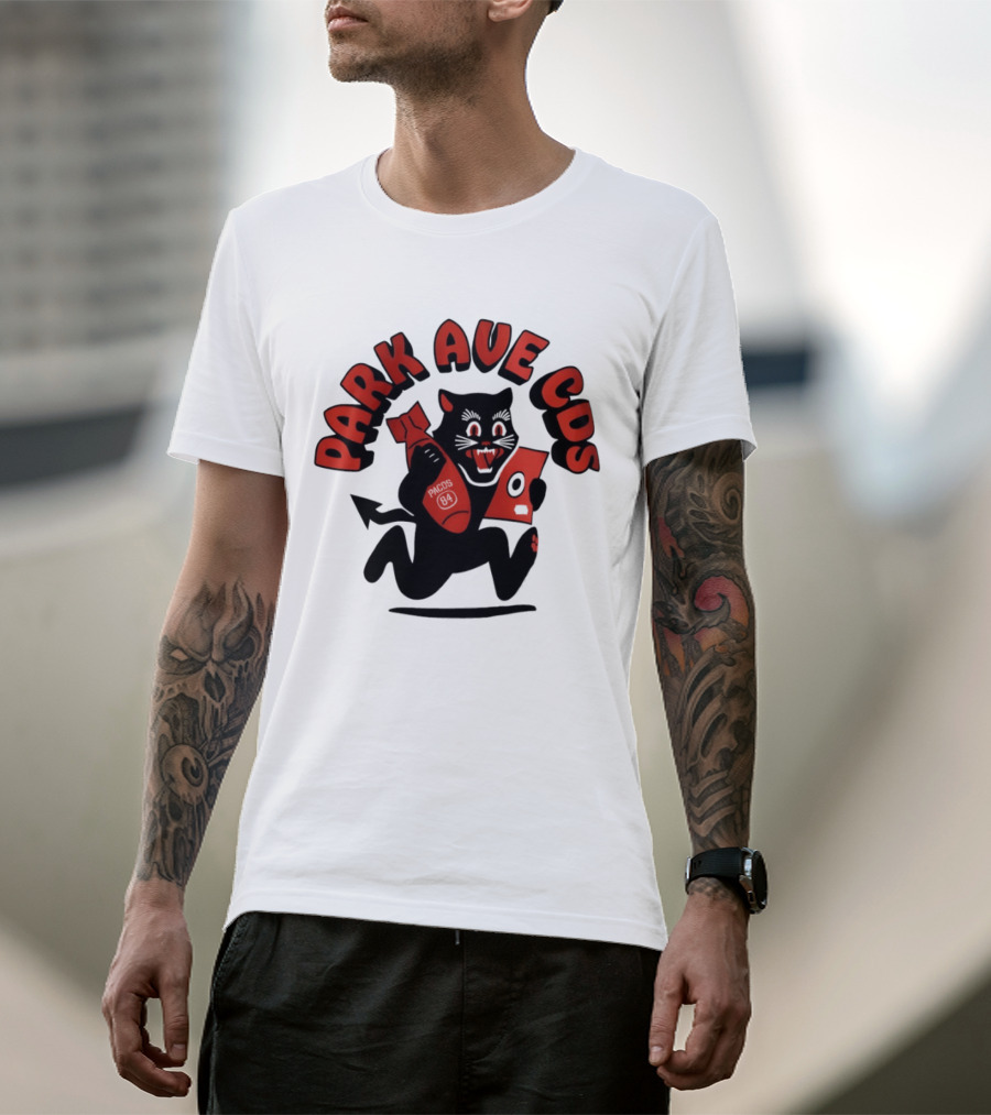 Park Ave CDS Black Cat Holding CD And Bomb T-Shirt