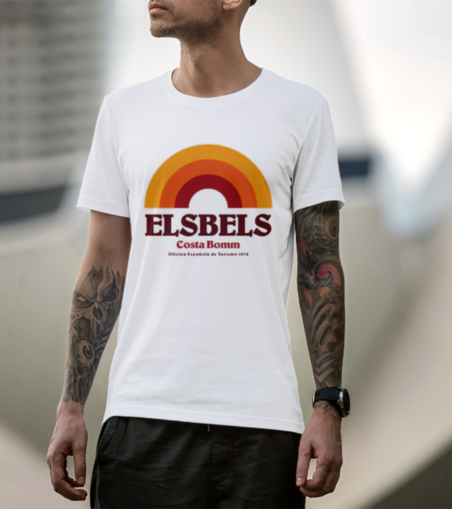 Elsbels Costa Bomm Oficina Española De Turismo 1978 Retro Rainbow T-Shirt